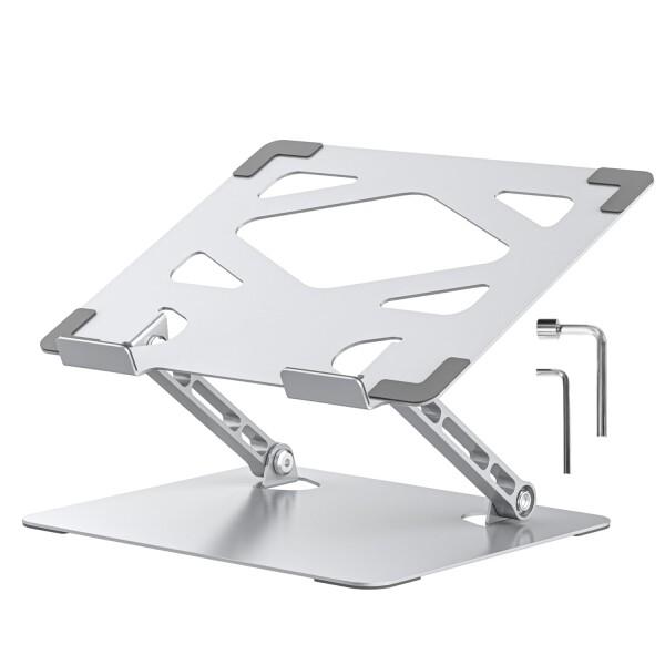 Solid As Mountain - ノートパソコンスタンド PCスタンド タブレットスタンド 高級?素鋼製 防錆加工 折りたたみ式(26×22cm) 人間工学設計 無段階高さ/角度調整 姿勢改善 猫背/肩こり解消 滑り止めゴム 放熱対策...