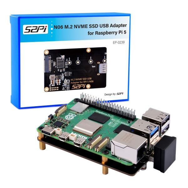 GeeekPi N06 M.2 NVME SSD USBアダプター Raspberry Pi 5用 M.2 NVMe SSD 2230 2242 2260 2280に対応商品コード：49078187156型番：EP-0239【USB3.0イ...