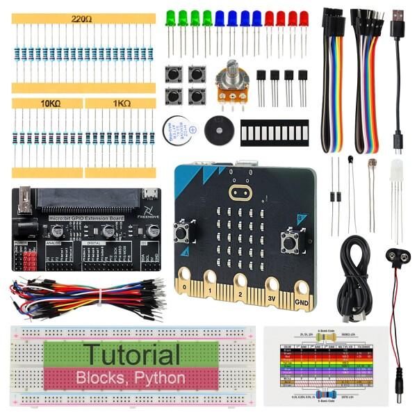 Freenove Basic Starter Kit for BBC micro:bit（V2を含む）、179ページの詳細なチュートリアル、162アイテム、27プロジェクト、ブロックとPythonコード商品コード：49078188187型番...