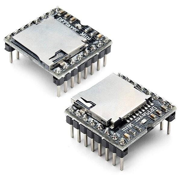 Aideepen 2個 Mini MP3プレーヤーDFPlayerオーディオモジュール、MP3 WAV WMAのを統合デコーダー、TF マイクロSDカード Uディスクをサポート 音声ボイス音楽プロセッサモジュール に対応商品コード：4907...