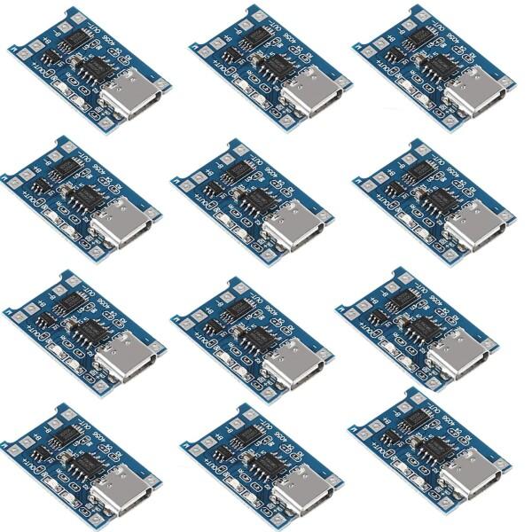TP4056 Type-C USB 5V 1A 18650 充電器モジュール リチウムイオン充電ボード TC 4056A デュアル保護機能付き(12個パック)商品コード：49078188333カラー：ブルー本製品には独立したリチウム電池は付...