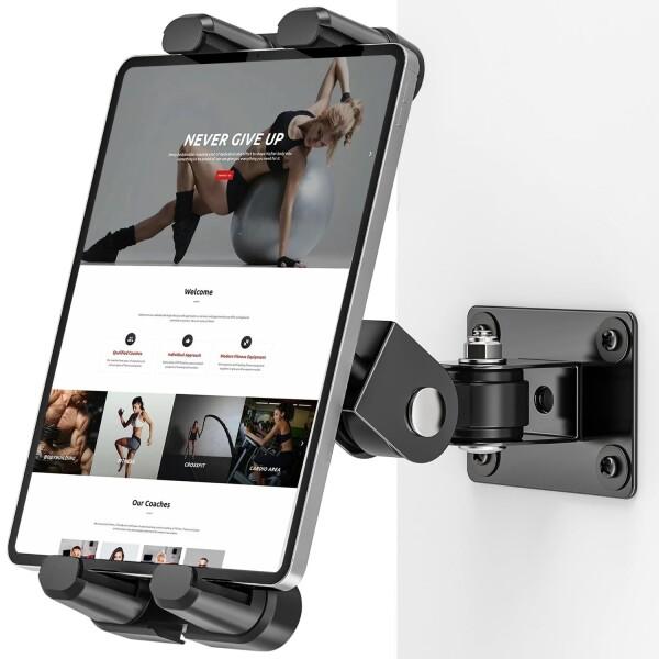 Tendak タブレット壁掛け ipad 壁掛けホルダー タブレットスタンド 壁 360度調整 アルミ 4.7-13.5インチ対応 (iPad Pro 12.9/Air/Mini/iPhone) 取り付け簡単 キッチン/リビング/浴室/寝室...