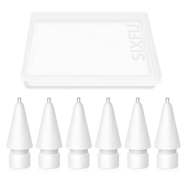 SIXFU 6個のアップルペンシルをペン先に置き換え、 Pencil Pro/アップルペンシルPro/USB-C/初代/第2世代耐久性iPencilペン先アタッチメント（中程度の長さ）商品コード：49078188681カラー：中長チップ 6...