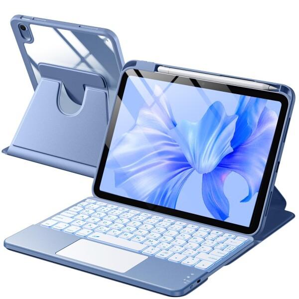 HETHOT iPad用 キーボード付きケース - (A16)第11世代 11インチ2025/第10世代 10.9インチ2022 JIS日本語配列 360 度回転 軽量・全面保護 防汚材質 静音キー7 色レインボーバックライト 2台のiOS...