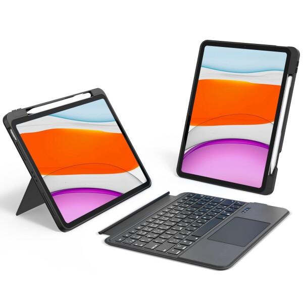 QERDAOYI iPad 11世代A16 &amp;10世代キーボード 日本語配列 超高精度トラックパッド付き i-Pad11世代キーボード(11インチ) i-Pad10世代(10.9インチ) 横/縦置き 脱着式 Type-C充電式 ペン...