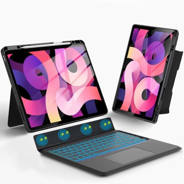 ipad Air (M3/M2) 13インチ ケース ipad pro 12.9インチ 第6/5/4/3世代用 キーボードタッチパッド付き 7色バックライト 横置き 縦置き 軽量 磁気吸着 分離式 ワイヤレス bluetoothキーボードカ...