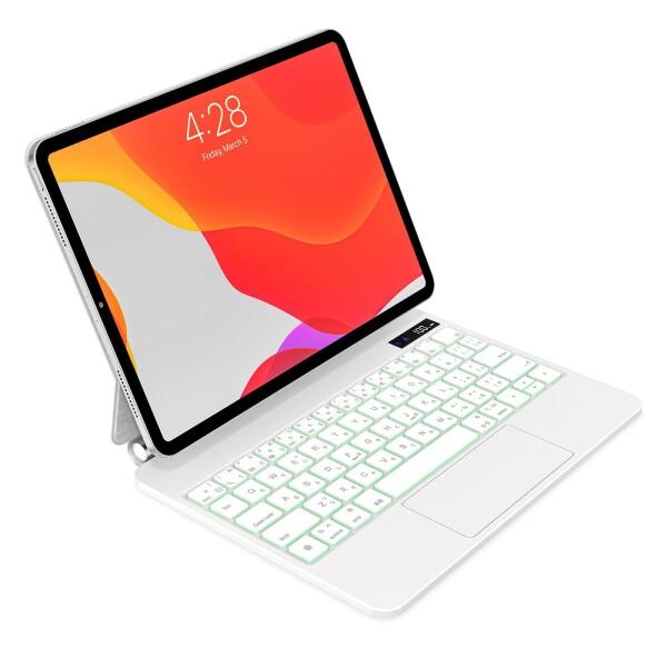 QERDAOYI マジックキーボード iPad第11世代11インチA16&amp;第10世代10.9インチ 日本語配列 高精度トラックパッド付き ipadキーボード付きケース 7色バックライト 磁気吸着ケース 角度調整可能 横置きスタンド ...