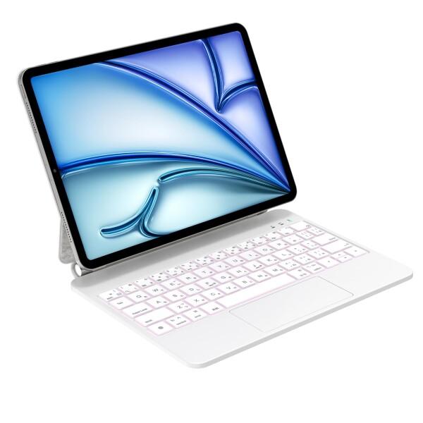 QERDAOY マジックキーボード 2025 i-Pad 第11世代A16/第10世代キーボード（A2696/A2757/A2777/A3162）iPadキーボードケース 日本語配列 トラックパッド ファクションキー配列 磁気吸着 7色バッ...