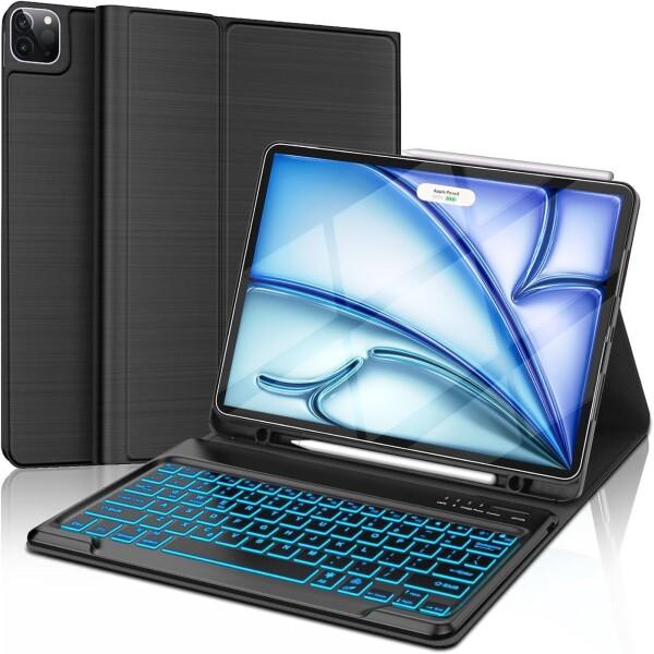 iPad Air 13インチ キーボード (M3 2025 M2 2024) ケース ipad pro 12.9 キーボード キーボードカバー Bluetoothキーボードカバー 薄型 多角度調整 着脱式 磁気吸着式 オートスリープ機能 ペ...
