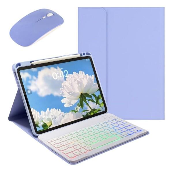 マウス付き iPad Air 11インチ M4/M3/M2用の キーボードケース レインボーバックライト付き iPad Air 第5/4世代 10.9インチ iPadPro11インチ 第4/3/2/1世代 キーボード付きカバー カラフル マ...