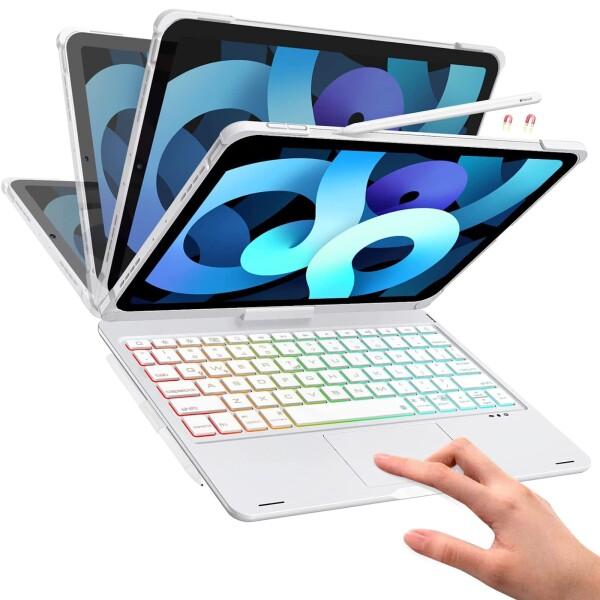 iPad air 11 インチキーボード(M3 2025/M2 2024) iPad Air5/Air6キーボー ド iPad Pro 11 第4/3/2/1世代 キーボードケース 360°回転180°反転 タッチパッド付き 7色バックライ...