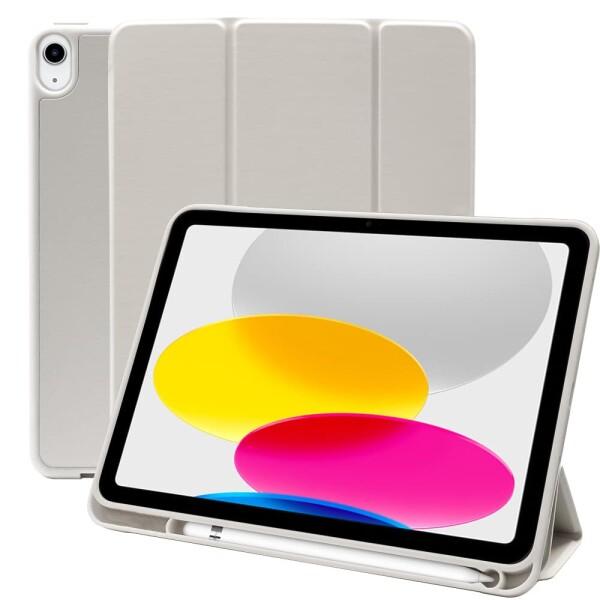 MS factory iPad A16 ケース 11世代 10世代 ペン収納 耐衝撃 カバー ipadケース 第10世代 (2022) 第11世代 11インチ (2025) 用 アイパッド オートスリープ スタンド ライト グレー IPD-...