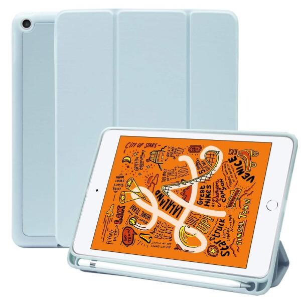MS factory iPad mini 2019 mini5 用 ケース Apple Pencil 収納 耐衝撃 カバー アイパッド ミニ 第5世代 スマートカバー ソフト TPU オートスリープ ケースカバー アリス ブルー 水色 IP...