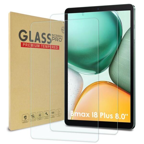 WD&amp;CD Bmax I8 Plus 8.0インチ 対応 ガラスフィルム (2枚) 強化ガラス 画面保護フィルム Bmax I8 Plus 対応 液晶保護フィルム 硬度9H 高透過率 飛散防止 耐衝撃 貼り付け簡単商品コード：490...
