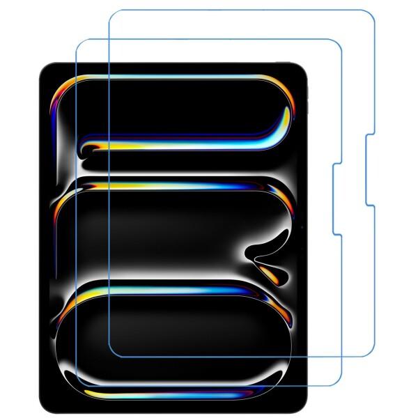 iPad Pro 13 インチ M5/M4 2025/2024用 ガラスフィルム 強化 ガラス 保護フイルム 旭硝子製 9H高硬度 高透過率 耐衝撃 飛散防止 自動吸着 アイパッド プロ 13 対応商品コード：49078189848型番：Y...
