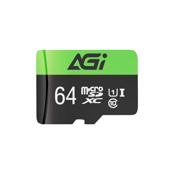 AGI 64GB マイクロsdカード U1 C10 (最大読み込み速度100MB/s) アダプター付き メモリカード microSDXC TF138 sdカード商品コード：49078190927サイズ：64GBカラー：黒×緑色最大読取り速度...