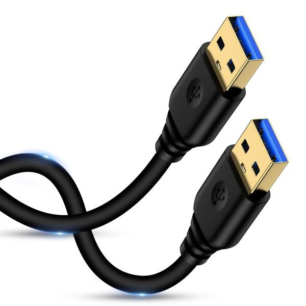 USB 3.0ケーブル 5Gbps 高速転送 USB 3.0 A-Aタイプ 延長ケーブルタイプA-タイプA オス-オス 金メッキコネクタ搭載 高耐久性 USBケーブル 両端 オス ライト給電用 冷却ファン HDD TV Box カメラ DV...