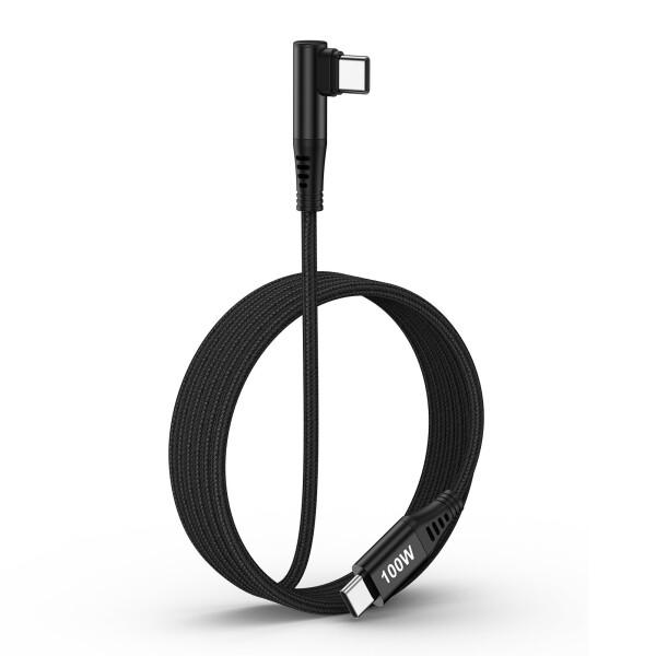 Viviber iPhone 17用の USB Cケーブル L字 PD 100W L型 1.8m type-c 5A急速充電 ナイロン編み iPhone17用のタイプc ケーブル MacBook/iPad/iPhone 16シリーズ/iPh...