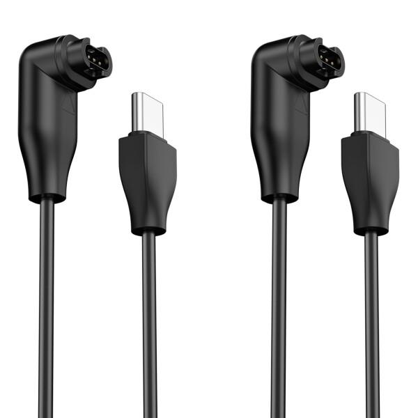 2枚 L字型 充電ケーブル 対応 Garmin Vivoactive6/Vivoactive5/Venu Sq/Venu Sq2/Venu/Venu 2 Plus/Vivomove Sport/Fenix 8 7 6 5 S X,Forer...