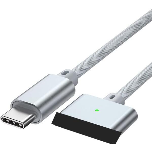 140W USB-C to Mag-Safe 3 磁気充電ケーブル 高速充電PD3.1対応 2M 超強力磁気吸着充電コード 高耐久編組 Mac Book Pro（14/16インチ、2023）、MacBook Pro（14/16インチ、202...