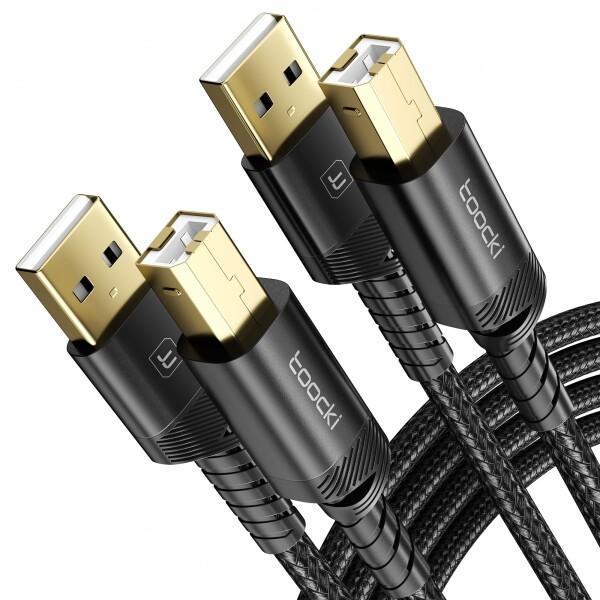 toocki 2本セット USB-C to TYPE-B プリンターケーブル Type-C to Type-B USBケーブル 高耐久性 プリンター、スキャナー、 オーディオインターフェース、電子ピアノ、 DJコントローラなどのType-B...