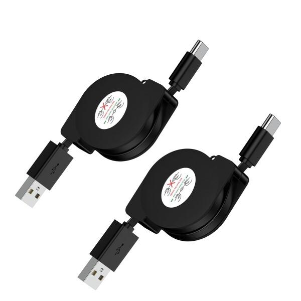 USBケーブル 巻き取り式 1M iPhone type-cケーブル 3A急速 USB2.0 480Mbpsデータ転送 スマホusbケーブル iPhone15/ Xperia/GAlaxy/Aquosなどに対応（2個セット）商品コード：49...
