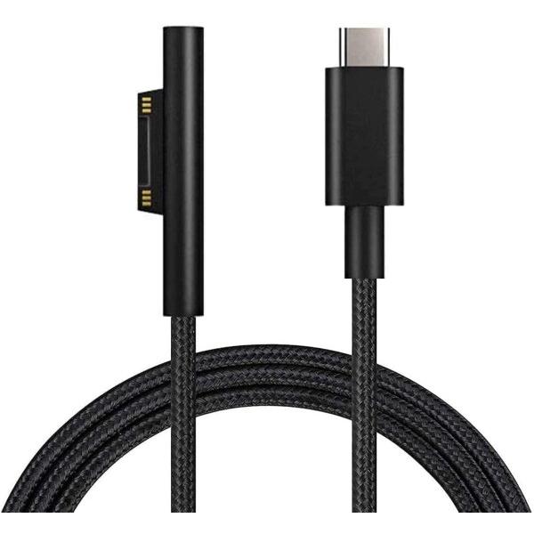 ナイロン Surface Pro USB-C充電ケーブル 15V PD充電に対応 type C マイクロソフト Surface Pro 7/Pro6/ Pro 5/ Pro 4/ Pro 3/ Sur.face Go/Sur.face Bo...