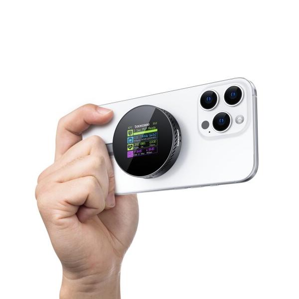 DOCKCASE Magnetic M.2 NVMe SSD ケース iPhone 16/15 Pro Max ProRes対応、3秒間の電源喪失保護機能、SSD状態確認、100W PDポート、10Gbps転送速度、2230/2242 NV...