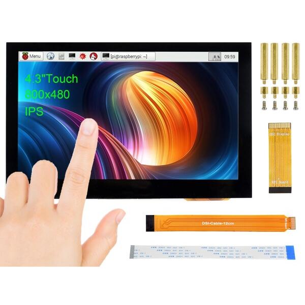 waveshare 4.3インチ DSI LCDディスプレイ Raspberry Pi 4B/3B+/3A+/3B/2B/B+/A+/Compute Module 3+/3/4 800×480 タッチスクリーン容量性IPSスクリーンモニター...