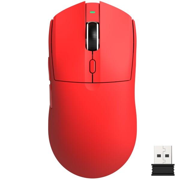 MAGIC-REFINER x AJAZZ ゲーミングマウス ワイヤレス 無線 2.4 Gモード 充電式 PAW3395センサ 26000DPI 約59g軽量化設計 持ち運びに便利 DIY ゲーム用 仕事用 6ボタン（レッド）商品コード：4...