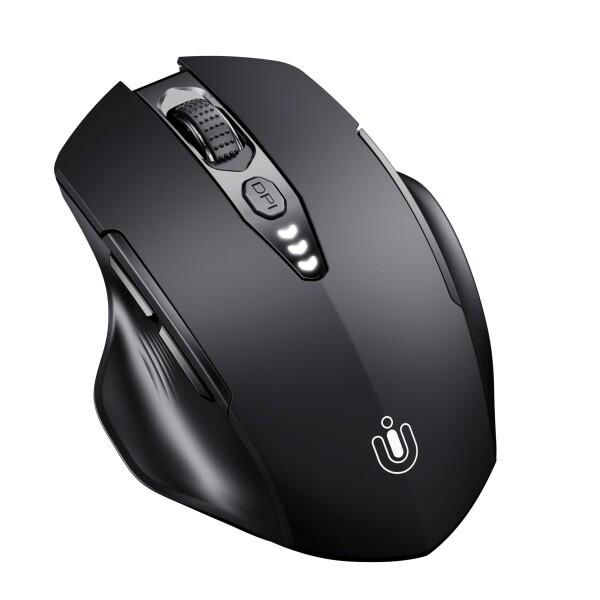 Bluetoothマウス、(アップグレード)マルチデバイスワイヤレスマウス、ビジュアル電池寿命、トライモード（BT 5.0/4.0+2.4G Hz）充電式エルゴノミクスマウス、4レベルDPI調整、ラップトップ/PC用、ブラック （黒い）商品...