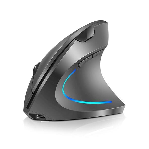 Vertical Mouse,2.4G垂直マウス充電式直立人間工学的マウス3調整可能なDPIレベルRGBフローライトプラグNPlay、グレー商品コード：49078198775型番：WJJPC11507GYカラー：Grey2.4G BT Wi...