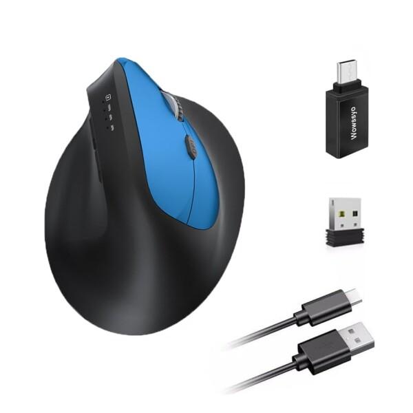 マウス 静音 bluet00th 3モードBluet00th &amp; 2.4デュアル接続 &amp;ワイヤードマウス「戻る/進むボタン付き」1200/1600/2400/3200/6400/9600 DPI 6段階切 USB充電 人間工...