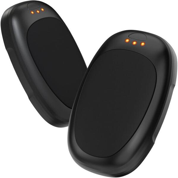 Jonwall 充電式カイロ 電気カイロ 超軽量 2個セット 電気あんか ハンドウォーマー 長時間連続発熱 3階段温度調節 両面急速発熱 防寒グッズ USB充電式 繰り返し利用可 軽量 省エネ 節電 通勤 通学 寒さ対策 プレゼント（ブラッ...
