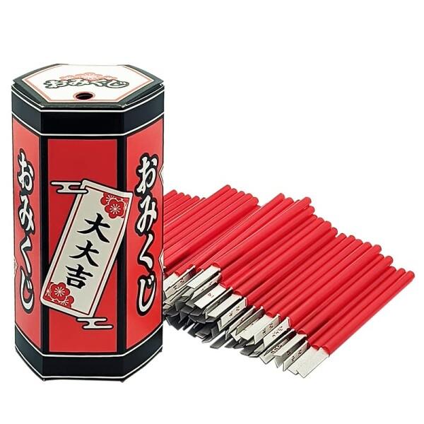 日本製 おみくじ 箱 くじ 100本セット 100人用商品コード：49078789304型番：omikuzi箱サイズ:18cm x 8.5cm x 8.5cm (約)おみくじ本数:100本くじ内容:大大吉 x 4本 / 大吉 x 8本 / ...