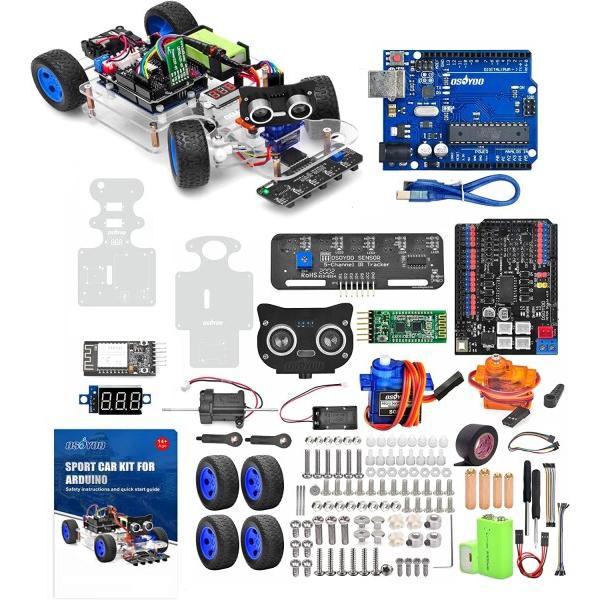 OSOYOO Arduino用 アルドゥイーノ UNO ロボット カー スマートカー キット サーボ ステアリング ラック DIY キット Bluetooth 模擬運転 Wi-Fi IOT オートドライブ C++ コンピューター プログラミ...