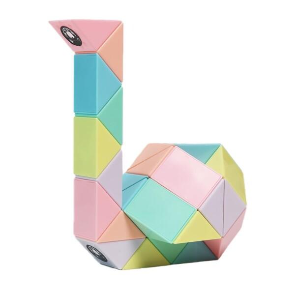 マジックスネーク Magic Snake 立体パズル 脳トレパズル ロジックパズル ストレス解消 デスクトイ 指先トレーニング 空間認識 思考力トレーニング 大人の暇つぶし 大人・シニア向け知能パズル 対象年齢6歳以上 (マカロン36Par...