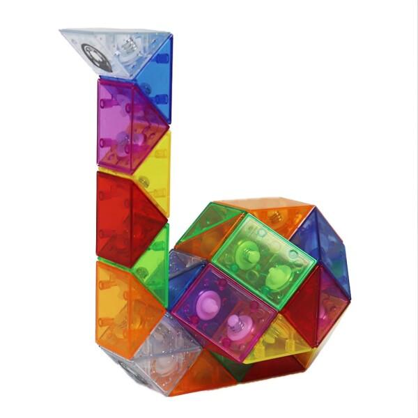 マジックスネーク Magic Snake 立体パズル 脳トレパズル ロジックパズル ストレス解消 デスクトイ 指先トレーニング 空間認識 思考力トレーニング 大人の暇つぶし 大人・シニア向け知能パズル 対象年齢6歳以上 (透明色36Part...