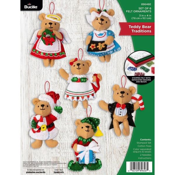 Bucilla Felt Ornaments Applique Kit Set Of 6-Teddy Bear Traditions 89646E商品コード：49078845067型番：89646Eサイズ：Sカラー：テディベアの伝統。クラシ...