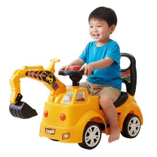 seathestars 乗り物 車 ショベルカー 足けり 足こぎ 子供 手押し車 乗れる 室内 屋外 乗用玩具 男の子 軽量 手押し棒付き 乗用カー クレーン アーム駆動 砂場遊び商品コード：49078845889型番：starsカラー：イ...