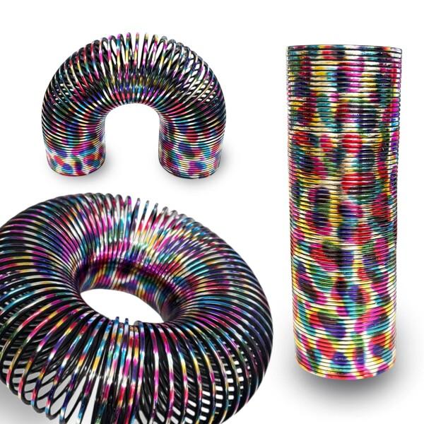 ジャグリングスプリング レインボー スプリング カラフル マジック コイル ジャグリング 手元遊び 景品 縁日 ペン立て (ロングサイズ 2個セット/メタリック)商品コード：49078850341型番：LAM-RAINBOWSPRING【レ...