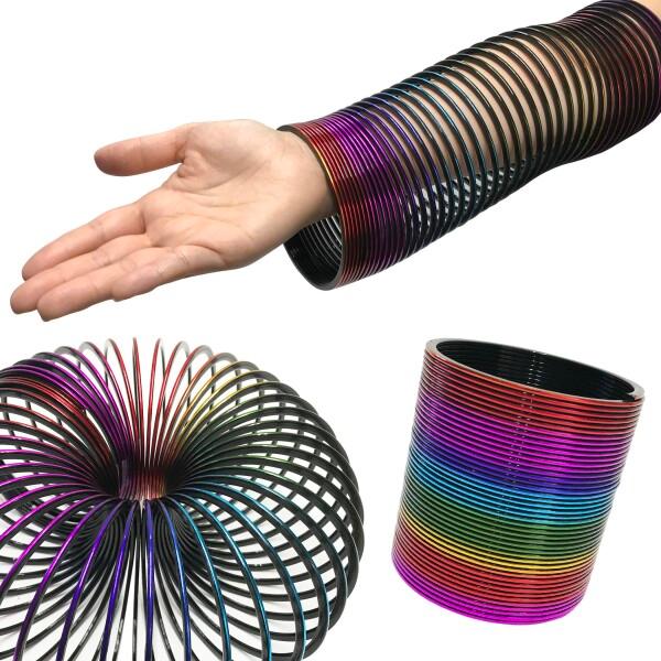 ジャグリングスプリング レインボー スプリング カラフル マジック コイル ジャグリング 手元遊び 景品 縁日 ペン立て (メガサイズ 1個/メタリック)商品コード：49078850346型番：LAM-RAINBOWSPRING【レインボー...