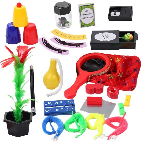 手品 グッズ おもちゃ Skirfy 14種類 マジックグッズ 知育玩具 マジック用品 手品用品 マジックセット 魔法のステッキ 魔法の袋 初心者向け 遊び方豊富 マジックゲーム 小学生 子供 誕生日プレゼント 子供の日商品コード：4907...