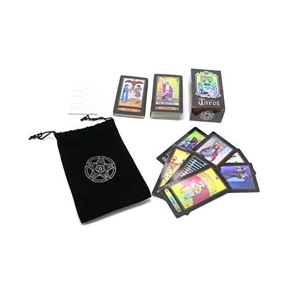 安芸熊屋 タロットカード 説明書付きウェイト版 タロット カード 78枚 収納 ポーチ付き タロット 占い商品コード：49078850417サイズ：ワンサイズオリジナル収納ポーチ付き大アルカナカード22枚、小アルカナカード56枚、計78枚か...