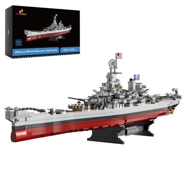 JMBricklayer 海軍戦艦ビルディングブロックセット 60011、大人向け組み立ておもちゃ、ミズーリ海軍軍艦 船模型、航空母艦 玩具プラモデル、 軍事建築ブロック 組み立て 玩具、誕生日 クリスマス ギフト男の子 軍事愛好家 男性 ...