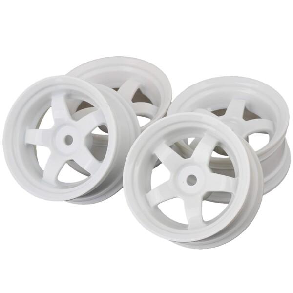 Mxfans 4個入 ホイールリム 5スポーク RC1:10 オンロードカー ドリフトカーのため スペアパーツ 径52mm 幅26mm ハブ12mm プラスチック材質 ホワイト商品コード：49078868883型番：Mx53Aサイズ：ワンサ...