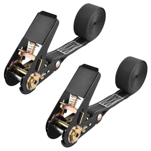 TRIWONDER 荷締めベルト 反射材入り ラチェットベルト ラッシングベルト タイダウンベルト にじめベルト 固定ベルト 結束ベルト バイク 台車 ルーフキャリア 引越し 運搬 落下防止 地震対策 （ブラック - 2個，1m）商品コード...