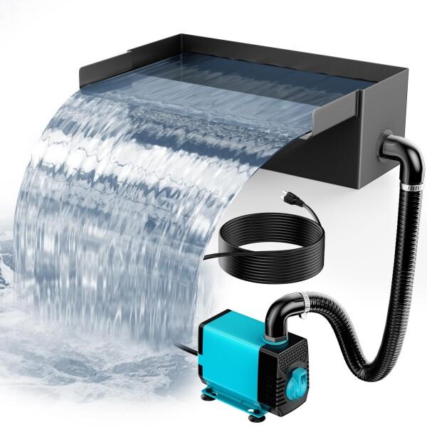 NFESOLAR 池用滝ボックス ポンプキット付き 304ステンレススチール 池用滝排水路 40W 660GPHポンプ付き 池用 3メートル波形チューブ付き 池排水路 ガーデン滝用 (30cm)商品コード：49078896914型番：NFE...