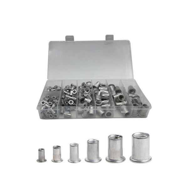 アルミリベットナット 190pcsセット m3-m10 インサートナット 埋め込みナット 便利な収納ボックス付き 多用途 耐食性 自動車 家具 電気機器用商品コード：49078897610型番：リベットナットサイズ：M3M4M5M6M8M1...