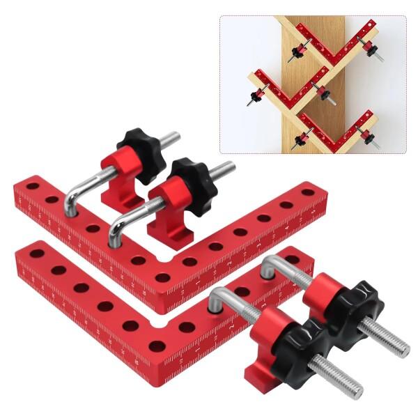 2個 90度 クランプ L字型 補助 ボード ポジショニング パネル 固定 クリップ 大工 スクエア ルーラー 木工 ツール 曲尺 直角 コーナー 直角クランプ コーナークランプ 木工固定 固定具 DIY工具 接着作業 額縁製作 キャビネッ...